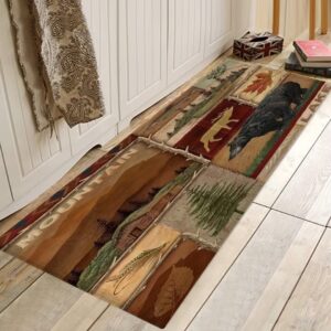 rustic cabin wildlife kitchen rug maple leaf bear moose deer country comfort standing mat farmhouse floor mats washable cushioned doormat anti fatigue non-slip kitchen runner rugs bedroom area carpet