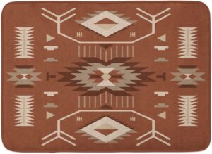 nichpedr southwestern ethnic illustration of a zigzags design triangular iconic art motifs entrance way rugs doormats soft non-slip washable bath rugs floor mats for home bathroom kitchen 16x24 inch