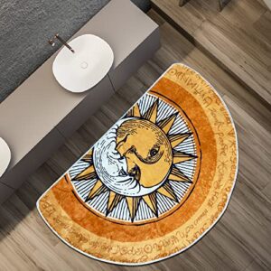 gvftg 31x47 inch half round anti fatigue kitchen rugs area rug kitchen standing mats absorbent non slip soft plush waterproof sink kitchen mat for floor, retro bohemian tarot sun moon