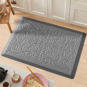 DEXI Kitchen Mat Cushioned Anti-Fatigue Kitchen Floor Mats, 30x20 Inch, Non-Slip Waterproof Kitchen Rug for House Office Standing Desk, Grey