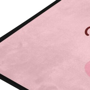 Kitchen Rugs Cute Pig Pink Design Non-Slip Soft Kitchen Mats Bath Rug Runner Doormats Carpet for Home Decor, 39" X 20"