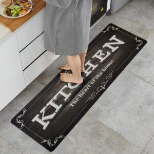 USTIDE Farmhouse Kitchen Mat 20x48, Non Slip Rubber Kitchen Mats for Floor Durable Stain Resistant Kitchen Rug Runner Laundry Room Rug for Washroom/Mudroom