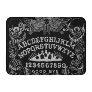 spirit witch board black gothic bath mat, goth occult witchcraft bathroom rugs soft bath rugs non slip, washable floor rug floor mat home decor for kitchen bedroom(16x24)