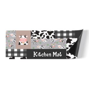 Farm Cow Cute Sweet Personalized Kitchen Mat Rug,Custom Floor Door Mat Anti-Slip Rugs for Kitchen,Bathroom,Laundry,48x17Inch