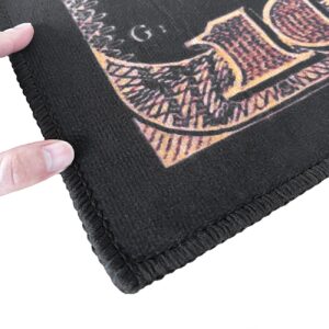 GUBIYU Black Bathroom Rug Set 100 Dollar Bill Kitchen Rug Money Rugs Nonslip Rubber Backed Gold Bathroom Mats and Rugs Sets Rug Runner Floor Mat Washroom Bathroom Laundry Doormat (17.5"X29"+17.5"X59")