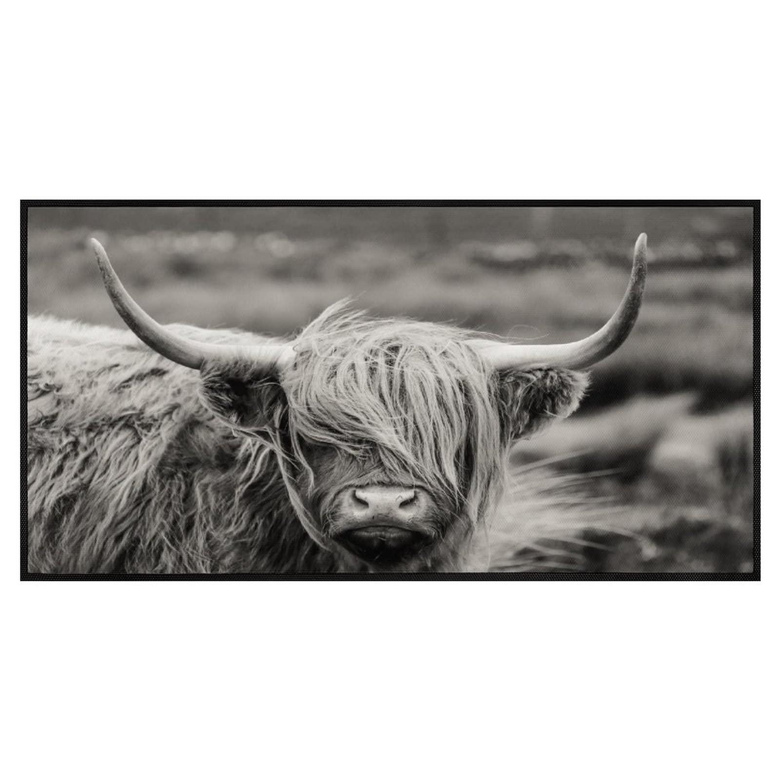 TsyTma Retro Highland Cattle Kitchen Rug Western Farm Kitchen Floor Mats Washable Non-Slip Rug Runner Laundry Room Home Decor 39"x20"