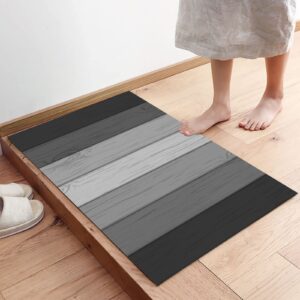 Kitchen Mat 2PCS, Retro Rustic Wood Grain Black White Gray Kitchen Rugs for Kitchen Organization, Anti-Fatigue Kitchen Floor Mats Non-Slip Kitchen Decor Runner Rug, Room Decor Standing Desk Mats