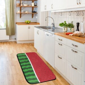 Kitchen Mat, Fruit Watermelon Kitchen Rug and Mat Cushioned Anti-Fatigue Floor Mat Comfort Standing Mats Doormat Runner Rug for Hallway Entryway Bathroom Laundry 20" X 39"