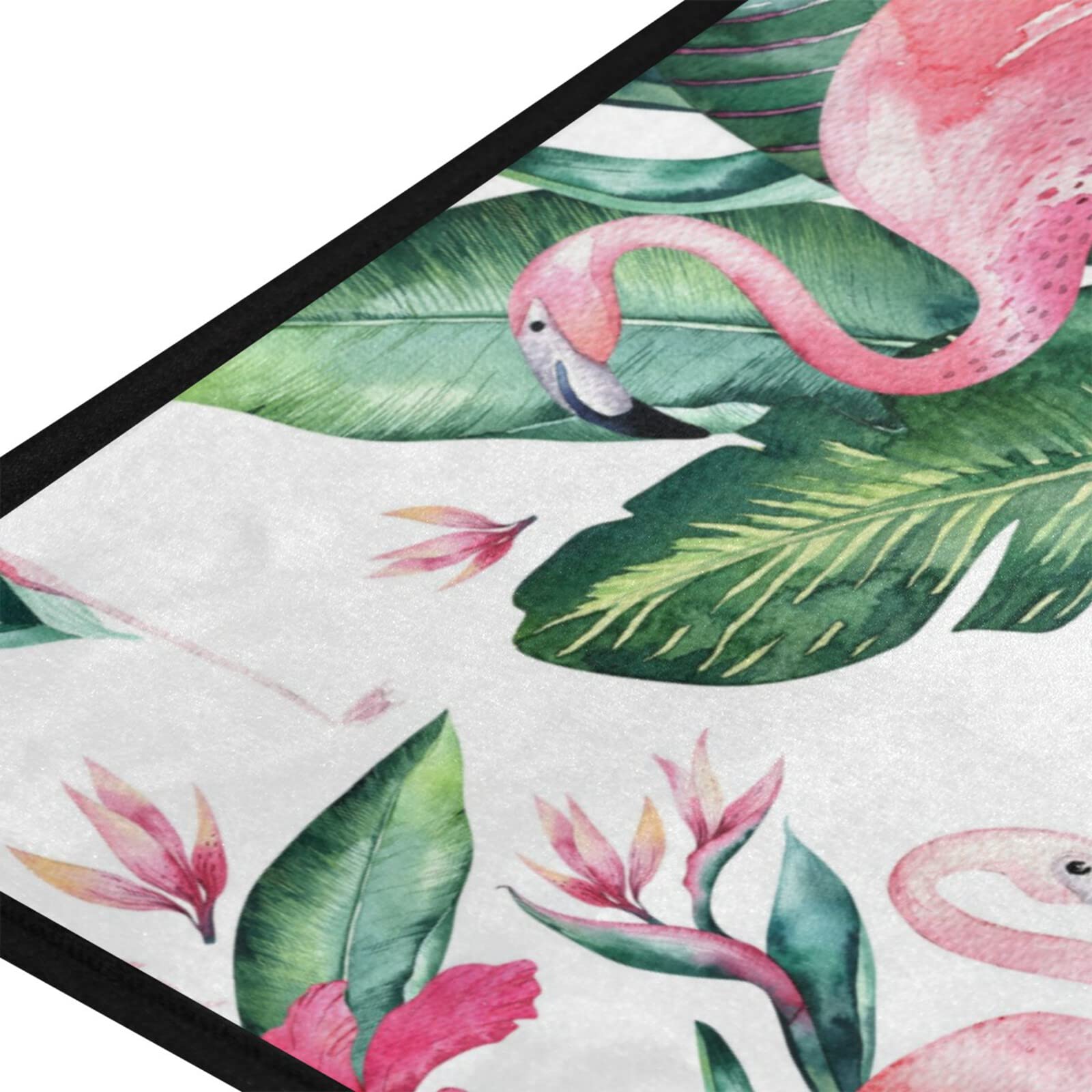 Flamingo Kitchen Rug Pink Kitchen Mats Floor Tropical Bird Soft Non Slip Anti Fatigue Bath Rug Runner Doormats Carpet for Home Decor 39 X 20 in