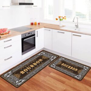 kitchen rugs set bourbon whiskey ornate vintage decorative label stock kitchen mat for floor non-slip washable kitchen runner doormat bath rug carpet comfort standing mats decorations