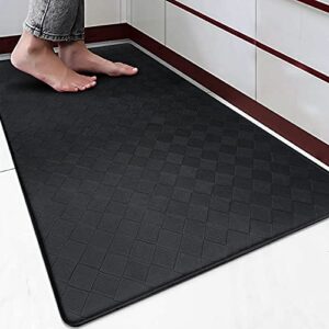 kitchen mat cushioned anti fatigue comfort mat, non slip heavy duty standing rug, waterproof kitchen rugs, versatile kitchen rugs and mats for kitchen sink floor, offices, laundry, 18"×30", black