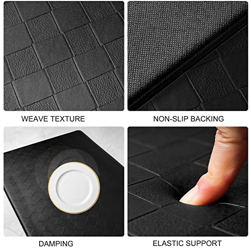 Kitchen Mat Cushioned Anti Fatigue Comfort Mat, Non Slip Heavy Duty Standing Rug, Waterproof Kitchen Rugs, Versatile Kitchen Rugs and Mats for Kitchen Sink Floor, Offices, Laundry, 18"×30", Black