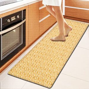 anti-fatigue kitchen mat runner cushioned kitchen rug, waterproof non-slip kitchen mats and rugs heavy duty comfort foam rug for kitchen, floor home, office, sink, laundry (mustard)