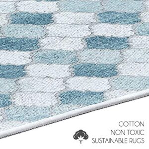 Sussex Home Non Skid Washable Kitchen Runner Rugs Set of 2 - Ultra-Thin Lattice Area Rugs for Laundry Room, Entryway, Bathroom - Multipurpose Set of 44 x 24 and 31.5 x 20 Inches Floor Mats