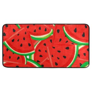 fruit watermelon print kitchen rug mat non slip anti fatigue standing mat runner rug washable for kitchen bathroom decoration, 24 x 16 inch