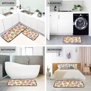 DOMIKING Citrus Lemon Kitchen Mats 2 Pieces Non-Slip Anti Fatigue Kitchen Rugs and Mats Set for Floor Cushioned Standing Mats Area Rug Runner for Hallyway Kitchen Bedroom