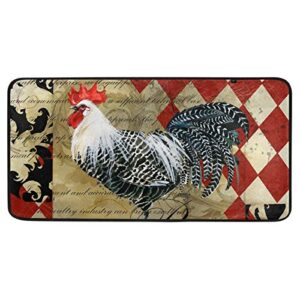 susiyo kitchen mat vintage rooster kitchen rug mat anti-fatigue comfort floor mat non slip oil stain resistant easy to clean kitchen rug bath rug carpet for indoor outdoor doormat