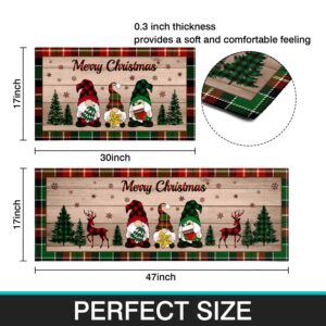 Christmas Kitchen Rugs Christmas Rug Christmas Kitchen Decor Christmas Gnomes Buffalo Border Christmas Kitchen Mat Christmas Mat Kitchen Runner Rugs Comfort Home Decor Non-Slip Floor Mat Doormat