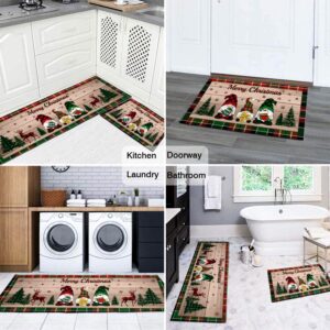 Christmas Kitchen Rugs Christmas Rug Christmas Kitchen Decor Christmas Gnomes Buffalo Border Christmas Kitchen Mat Christmas Mat Kitchen Runner Rugs Comfort Home Decor Non-Slip Floor Mat Doormat