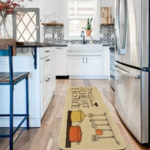 comfoyar Kitchen Rugs Set, 2 Pieces Kitchenware Style Non Slip Kitchen Mat, Easy to Clean Comfort Standing Mats for Kitchen, Home, Office, Laundry (16"x24" + 16"x47")