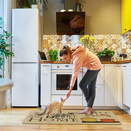 comfoyar Kitchen Rugs Set, 2 Pieces Kitchenware Style Non Slip Kitchen Mat, Easy to Clean Comfort Standing Mats for Kitchen, Home, Office, Laundry (16"x24" + 16"x47")