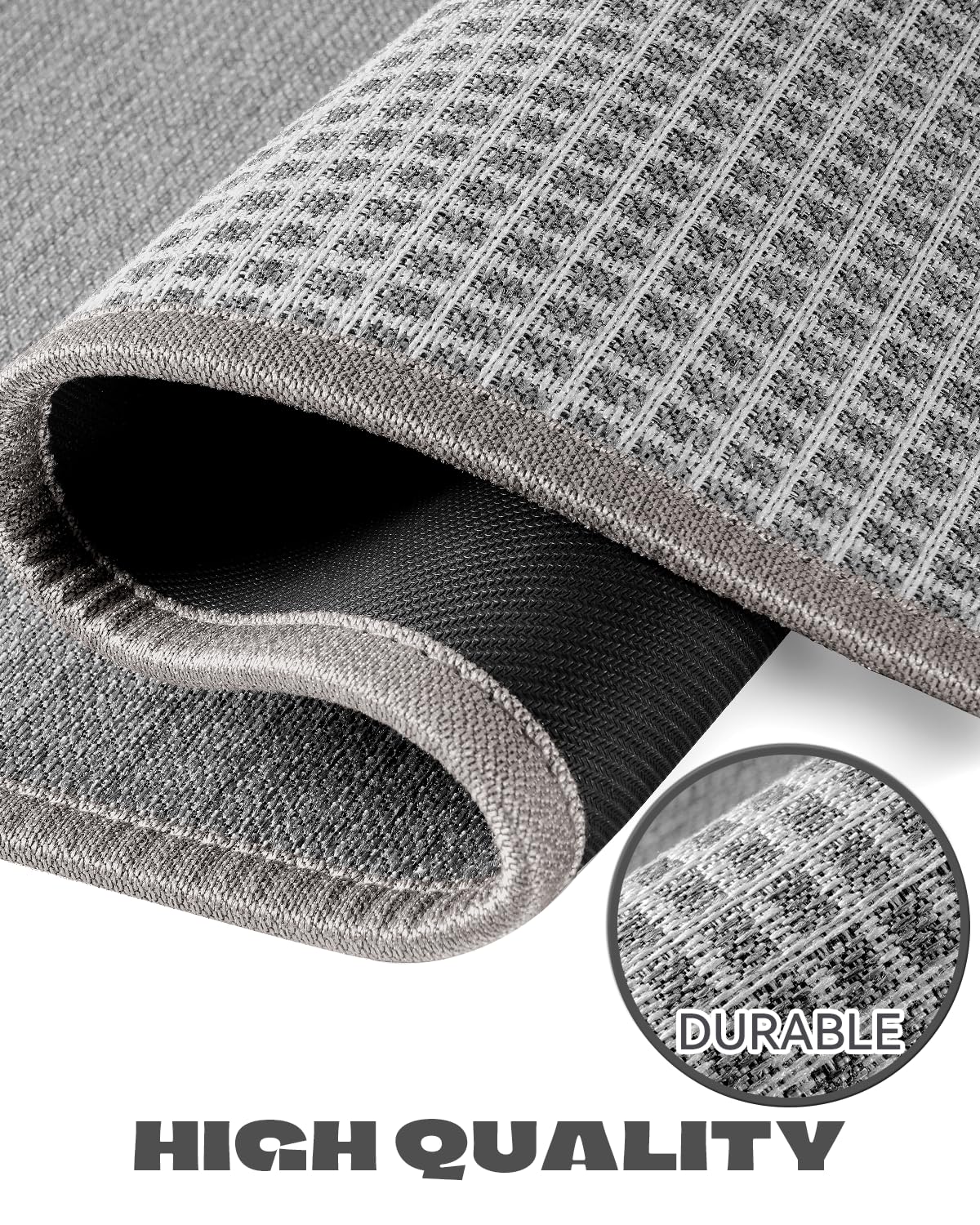 Hargiis Kitchen Mat 2PCS, Rubber Non-Skid Kitchen Rugs Washable, Absorbent Runner Mat for Floor, Machine Washable Mats for in Front of Sink, Door, Laundry, Entrance, Home (Grey, 47"×17"+32"×17")