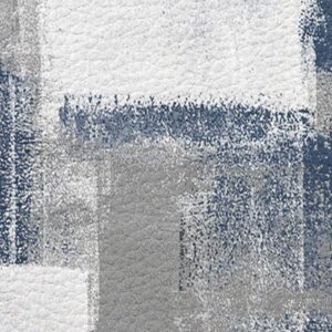 Abstract Geometric Patchwork Oil Painting Blue Grey White Antifatigue Kitchen Bath Door Mat Cushioned Runner Rug,Washable Welcome Floor Sink Mat,Waterproof & Non-Slip Comfort Standing Doormat,18"x30"