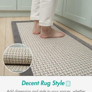 SUPENUIN Kitchen Rugs Washable, Kitchen Floor Mats for in Front of Sink Absorbent Kitchen Mat, Kitchen Area Rugs Non Skid Washable, Runner Rugs for Kitchen Floor