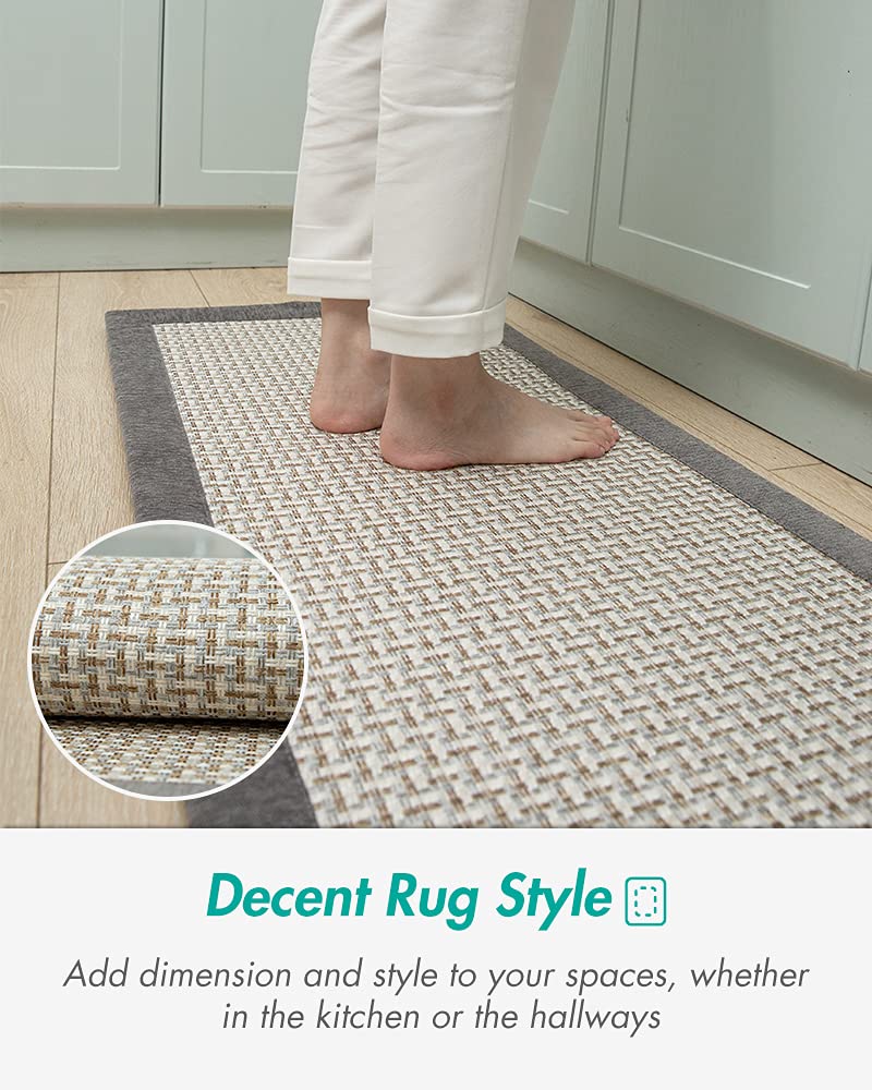 SUPENUIN Kitchen Rugs Washable, Kitchen Floor Mats for in Front of Sink Absorbent Kitchen Mat, Kitchen Area Rugs Non Skid Washable, Runner Rugs for Kitchen Floor