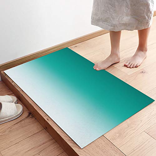 Teamery Kitchen Mat 2PCS, Turquoise Ombre Kitchen Rugs for Kitchen Organization, Home Decor Anti-Fatigue Kitchen Floor Mats Non-Slip Kitchen Decor Runner Rug, Room Decor Standing Desk Mats