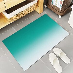 Teamery Kitchen Mat 2PCS, Turquoise Ombre Kitchen Rugs for Kitchen Organization, Home Decor Anti-Fatigue Kitchen Floor Mats Non-Slip Kitchen Decor Runner Rug, Room Decor Standing Desk Mats