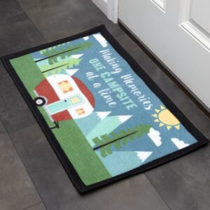 Ritz Premium Washable Stain Resistant Kitchen Rug with Latex Backing, Door Mat for Floor, 20"x36", Happy Camper