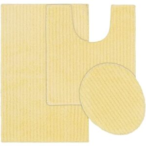 Garland Rug Sheridan. Plush Washable Nylon Bath Rug, 3-Piece Rug Set, Rubber Ducky Yellow