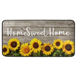 sunflower kitchen rug floor mat washable home sweet home kitchen mats for floor non slip cushion comfort mat farmhouse sunflower kitchen decor accessories 20x39 in