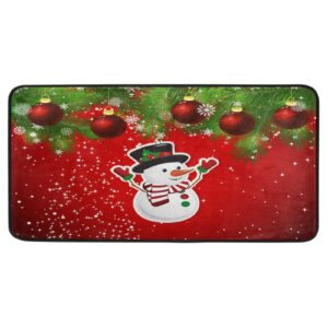 senya christmas rug kitchen rugs runner red christmas snowman doormat bath rugs non slip area rugs for bathroom kitchen indoor 39" x 20"