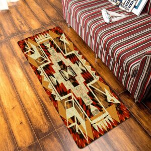 Rustic Brown Yellow Antifatigue Kitchen Bath Door Mat Cushioned Runner Rug,Washable Welcome Floor Sink Mat,Retro Original Red Black Plaid Decor Waterproof & Non-Slip Comfort Standing Doormat,18"x30"