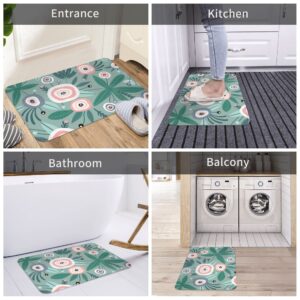 Doormat Bath Rugs Non Slip Farmhouse Eucalyptus Leaf Sunflower Plant Washable Cover Floor Rug Absorbent Carpets Floor Mat Home Decor for Kitchen Bathroom Bedroom (16x24)