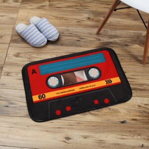 litymitzromq Non-Slip Soft Kitchen Mat Bath Rug, Retro Creative Cassette Doormat Kitchen Bathroom Entrance Welcome Mat Home Collection Runner Rug Doormat Runner Carpet