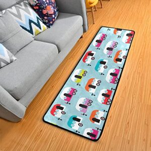 happy camper caravan kitchen rug runner rug doormat bath mat area rug non-slip carpet for kitchen living bedroom 72 x 24 inch