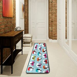 Happy Camper Caravan Kitchen Rug Runner Rug Doormat Bath Mat Area Rug Non-Slip Carpet for Kitchen Living Bedroom 72 x 24 Inch