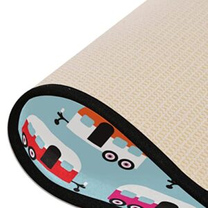 Happy Camper Caravan Kitchen Rug Runner Rug Doormat Bath Mat Area Rug Non-Slip Carpet for Kitchen Living Bedroom 72 x 24 Inch