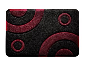 smartcatcher mats bullseye anti-fatigue standing kitchen mats cushioned, 36 x 24, black and red wine