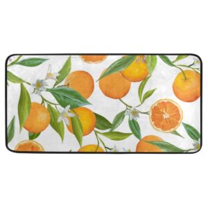 orange fruits flowers kitchen mat rugs cushioned chef soft non-slip floor mats washable doormat bathroom runner area rug carpet