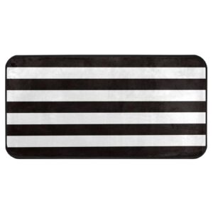 kitchen floor mat white black stripe non-slip kitchen rug comfort rug for floor, office, sink, laundry 39 x 20 inch