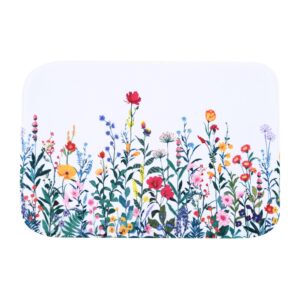 floral bath mat, floral bathroom rug, indoor doormat bath rugs non slip, washable cover floor rug absorbent carpets floor mat home decor for kitchen (16x24)