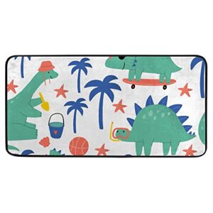 kitchen mat rug comfort standing mat cute cartoon dinosaurs soft absorbent runner rug for hallway entryway bathroom 39x20 inch