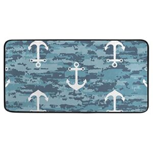 kitchen mat rug comfort standing mat anchors blue soft absorbent runner rug for hallway entryway bathroom 39x20 inch