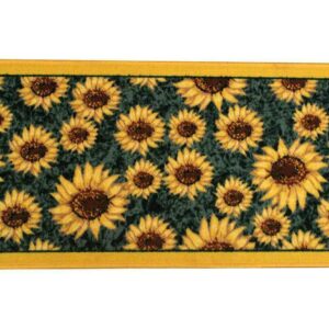 Kashi Home Kitchen Rug, Printed Area Rug, Durable Floor, Door Mat, Farmhouse Non-Slip Carpet Latex Backing Beautiful Design, Sunflower 20x40 Rectangle