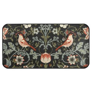 wihve kitchen mat william morris vintage flowers floor mat waterproof non-slip standing mat comfort floor mat rug for home,office,sink,laundry,desk