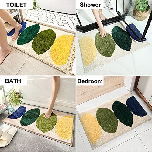 Lemon Bathroom Mat Decor,18''x26'' Fruit Pattern Soft Lemon Floor Rug Microfiber Shaggy Water Absorption Kitchen Rugs Bath Rugs Indoor Rugs